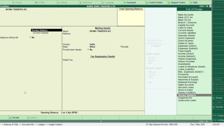 Ledger Creation Examples in Tally ERP 9 – Training By Himanshu